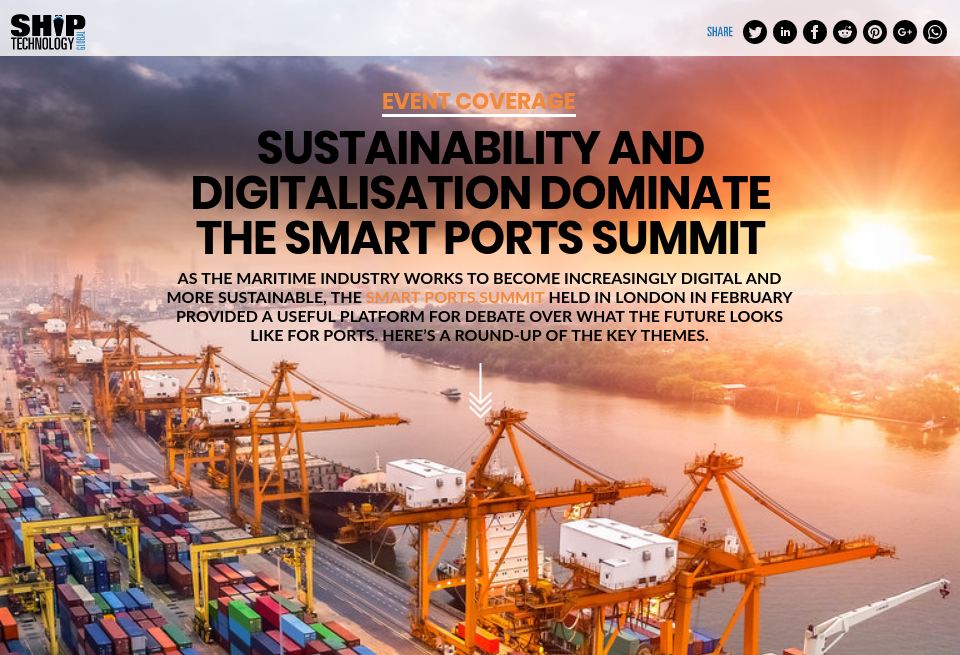 Sustainability and digitalisation dominate the Smart Ports Summit ...